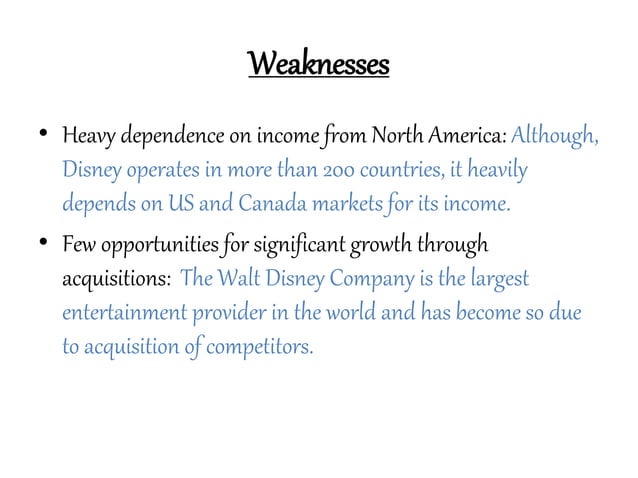 Swot analysis of The Walt Disney Company | PPT