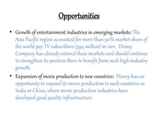 Swot analysis of The Walt Disney Company | PPT