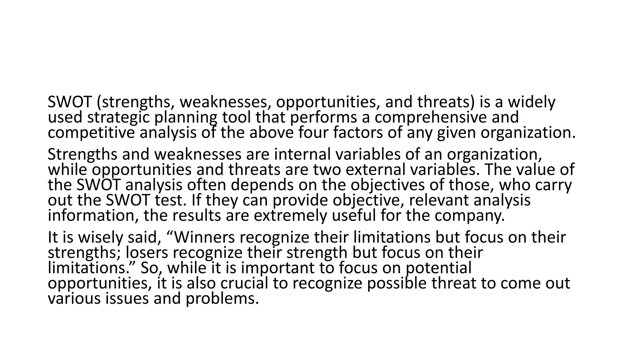Swot analysis- Why is it important? | PPT