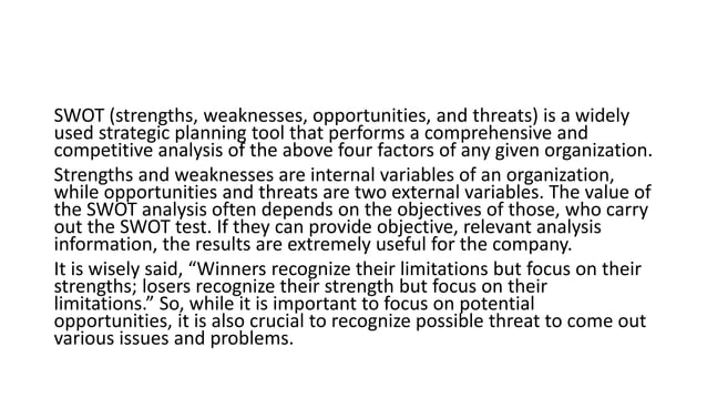 Swot analysis- Why is it important? | PPT