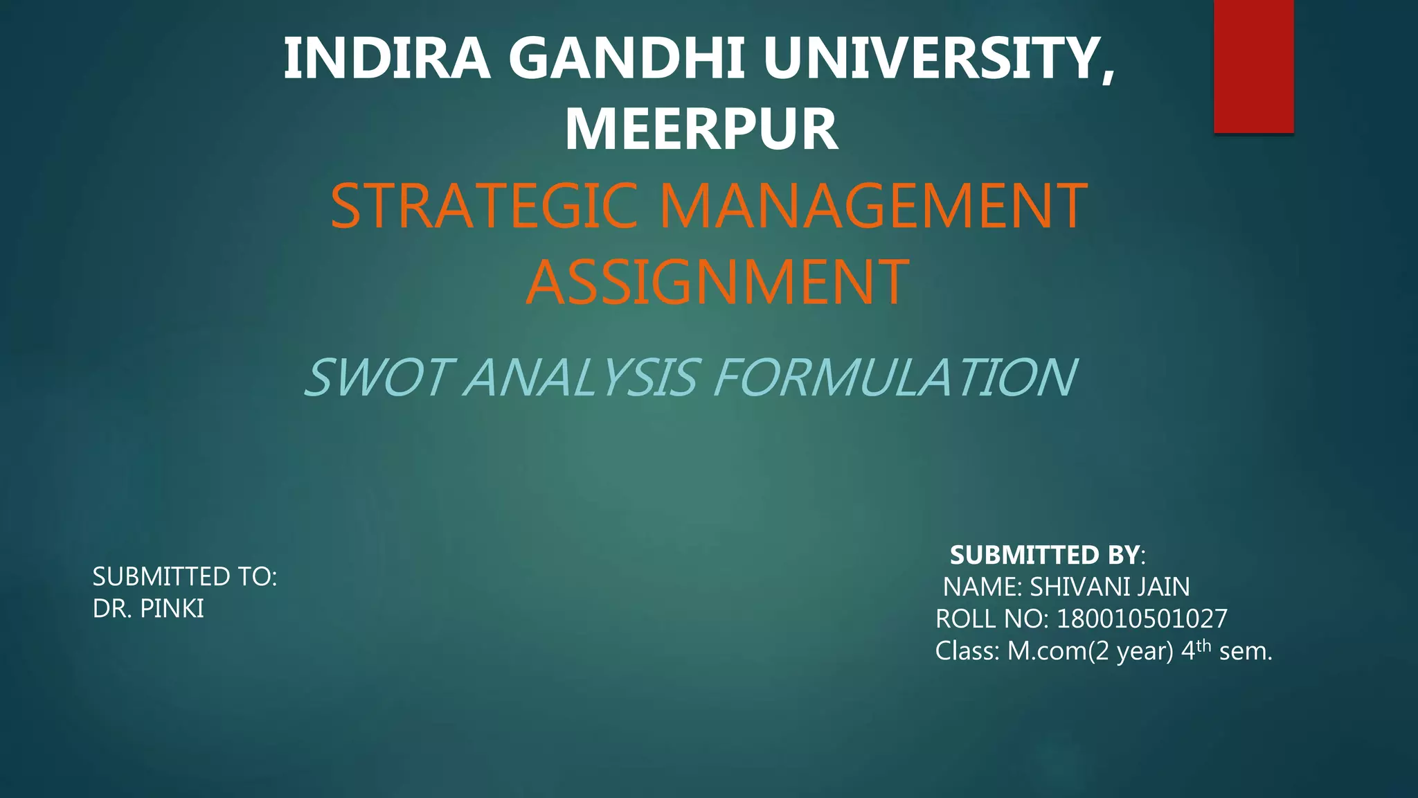 Swot analysis | PPTX