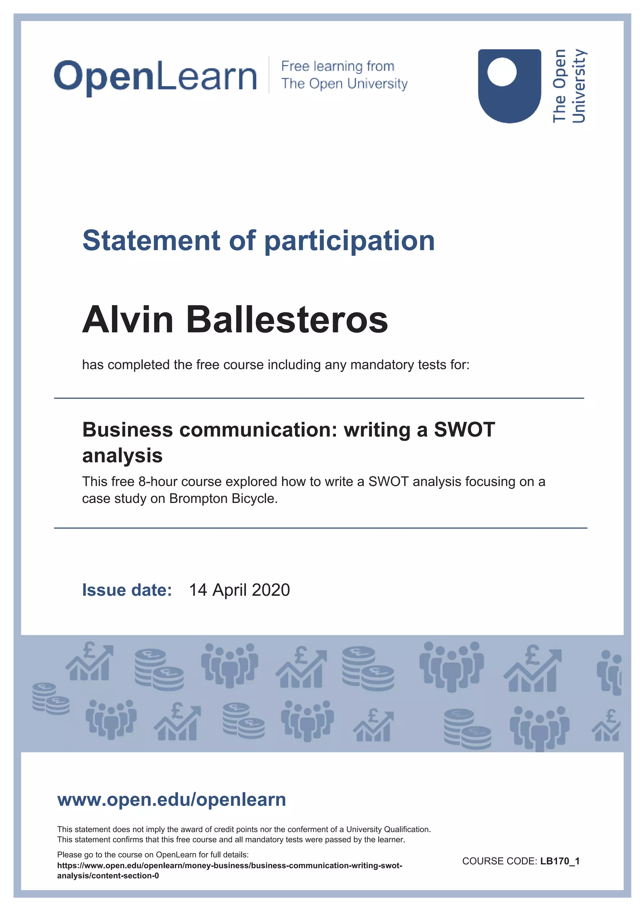 Business Communication: writing a SWOT analysis | PDF | Business ...