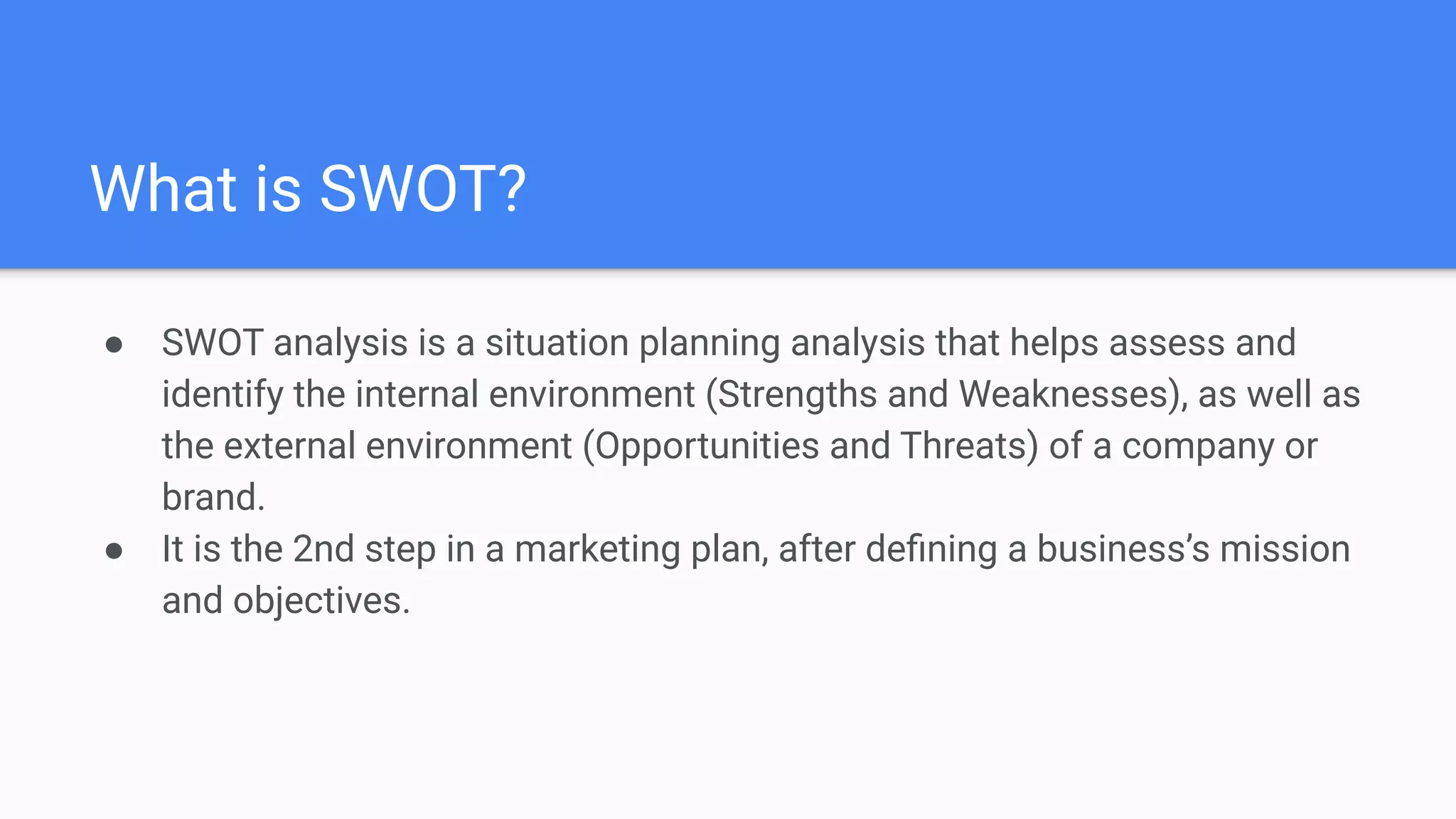 SWOT Analysis Presentation | PDF