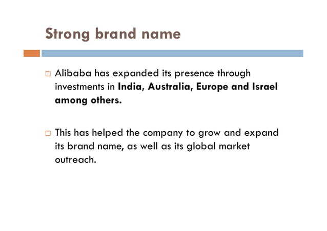 Alibaba SWOT Analysis | PDF