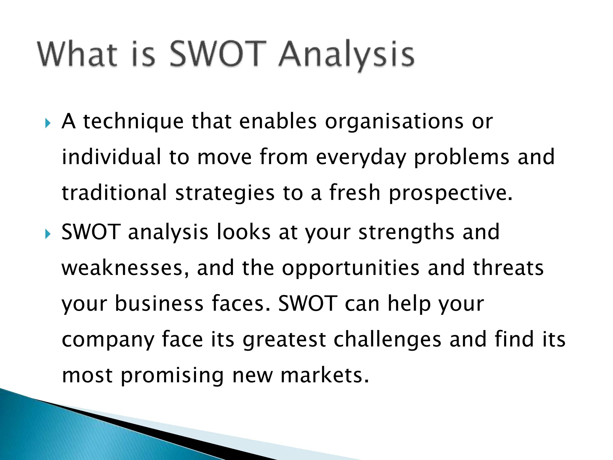 SWOT ANALYSIS.pptx on MBA first semister | PPTX