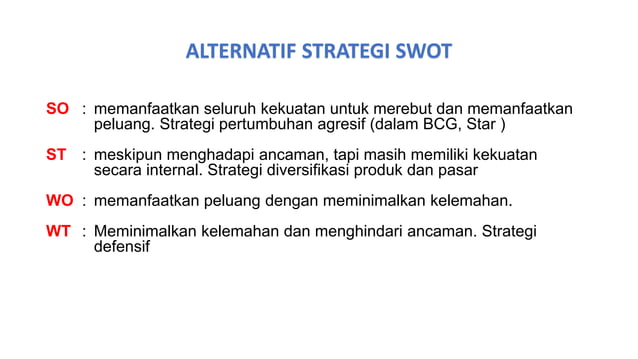 SWOT Analysis, sebuah metode analisis strategi bisnis | PPT