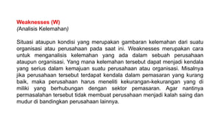 SWOT Analysis, sebuah metode analisis strategi bisnis | PPT