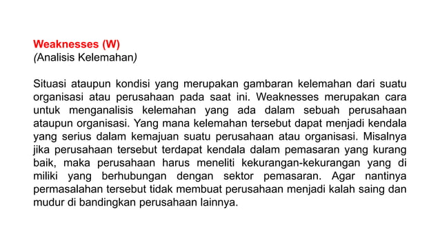 SWOT Analysis, sebuah metode analisis strategi bisnis | PPT