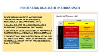 SWOT Analysis, sebuah metode analisis strategi bisnis | PPT