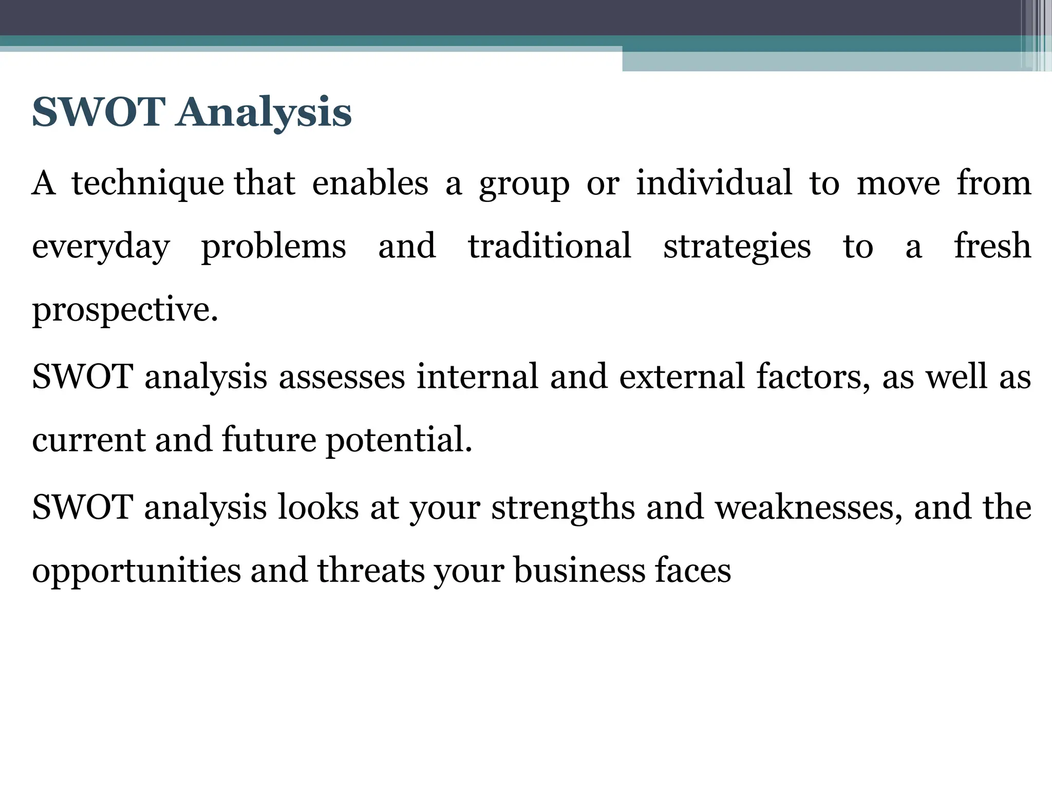 SWOT Analysis.leadership and management pptx | PPT