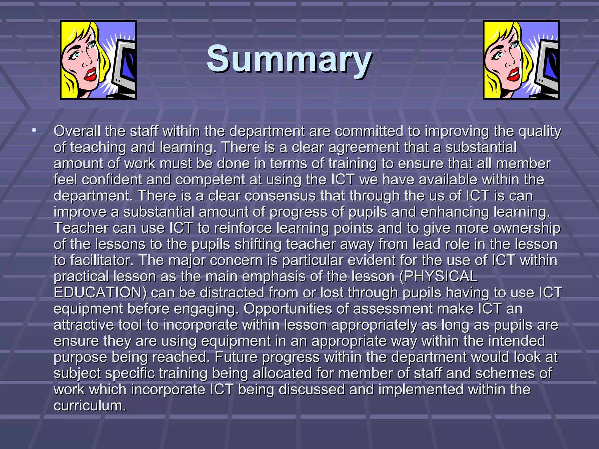 Swo tanalysis ict intergated within physical education lessons | PPT