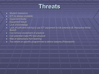 Swo tanalysis ict intergated within physical education lessons | PPT