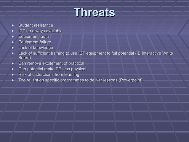 Swo tanalysis ict intergated within physical education lessons | PPT