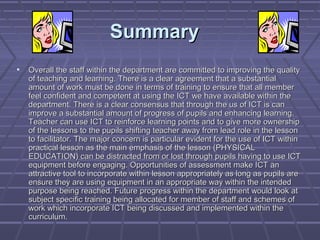 Swo tanalysis ict intergated within physical education lessons | PPT