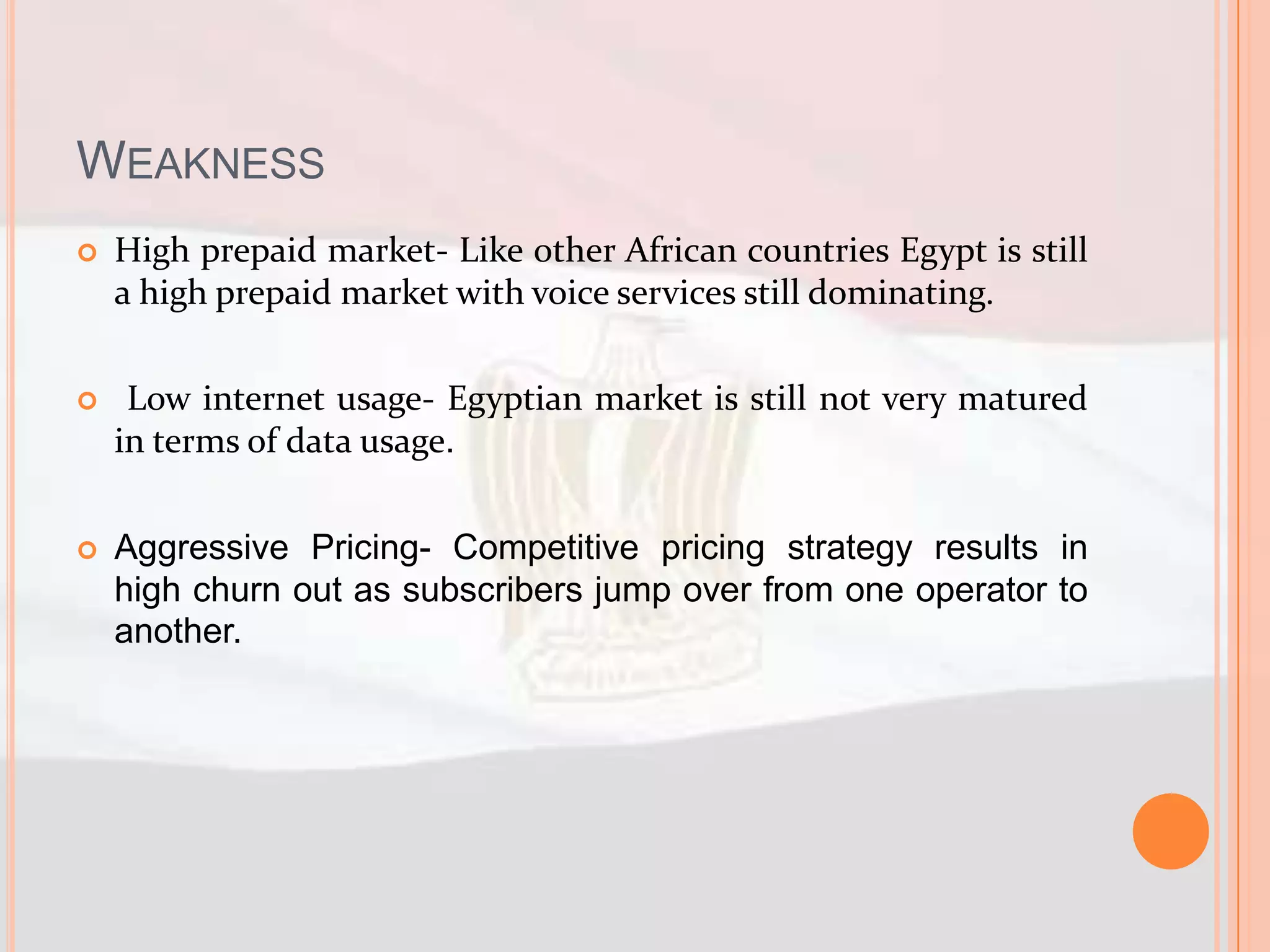 Egyptian Telecom Industry: SWOT Analysis | PPTX