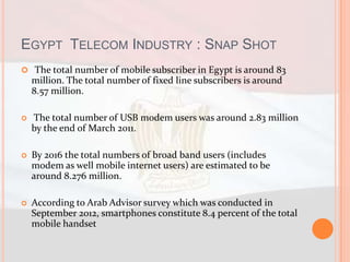 Egyptian Telecom Industry: SWOT Analysis | PPTX