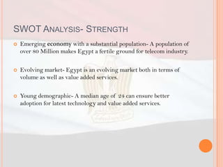 Egyptian Telecom Industry: SWOT Analysis | PPTX