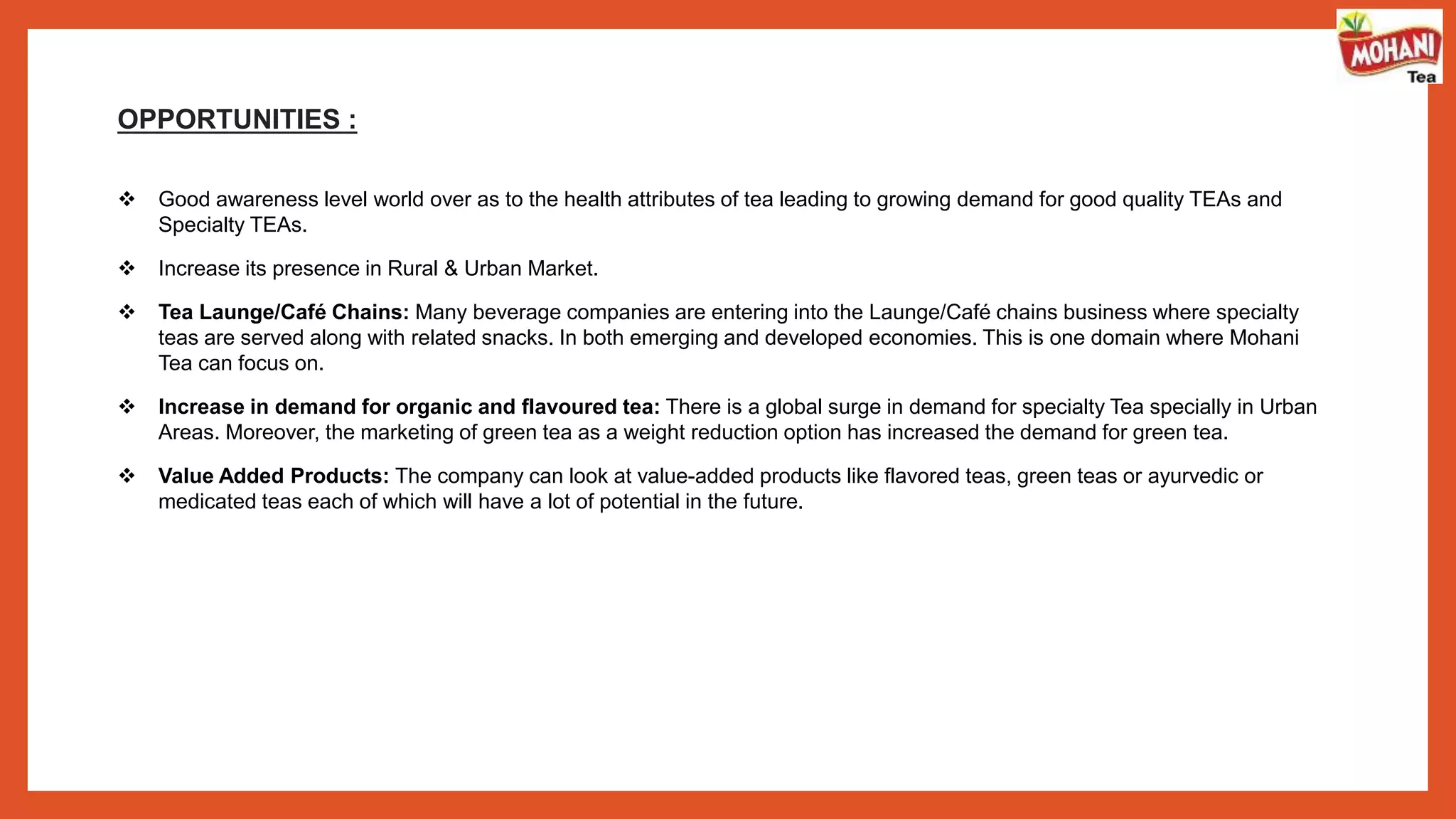Swot analysis mohani tea | PDF