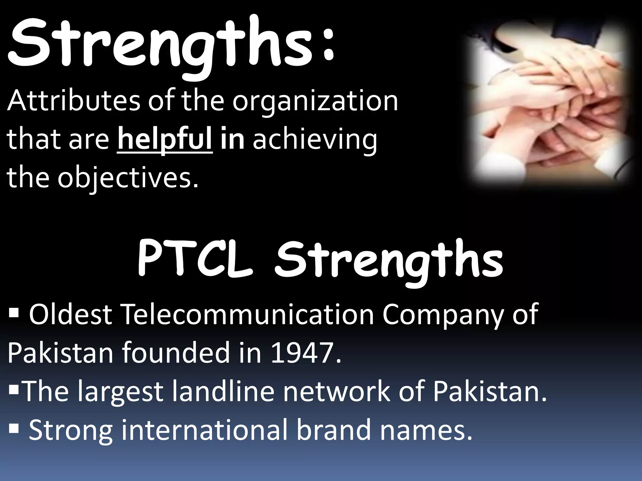 SWOT analysis: a case study of ptcl | PPTX | Telecommunications ...
