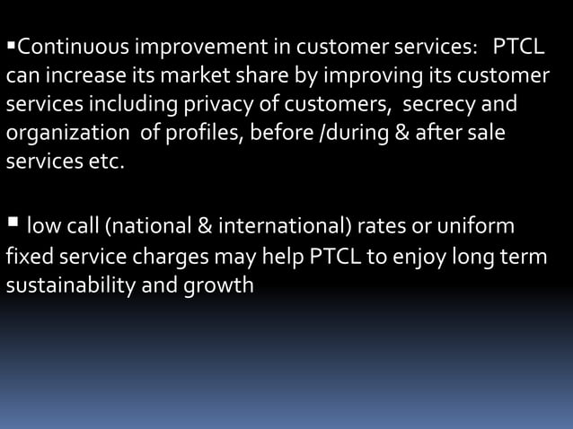 SWOT analysis: a case study of ptcl | PPTX | Telecommunications Industry | Industries