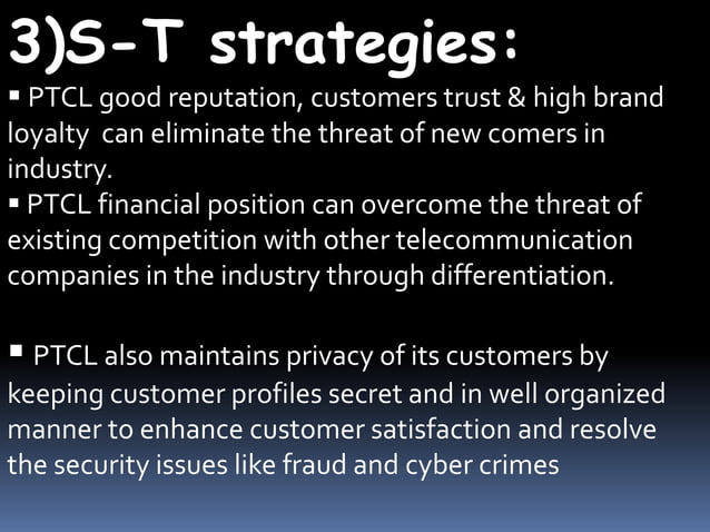 SWOT analysis: a case study of ptcl | PPTX | Telecommunications ...
