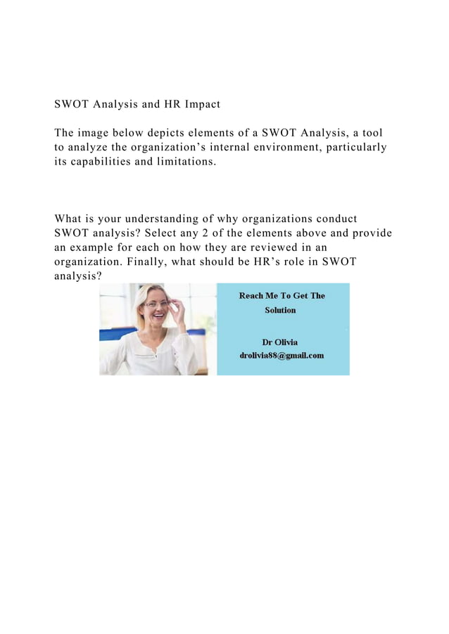SWOT Analysis and HR ImpactThe image below depicts elements .docx
