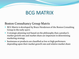 Swot analysis & BCG Mtrix | PPT