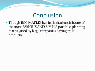 Swot analysis & BCG Mtrix | PPT