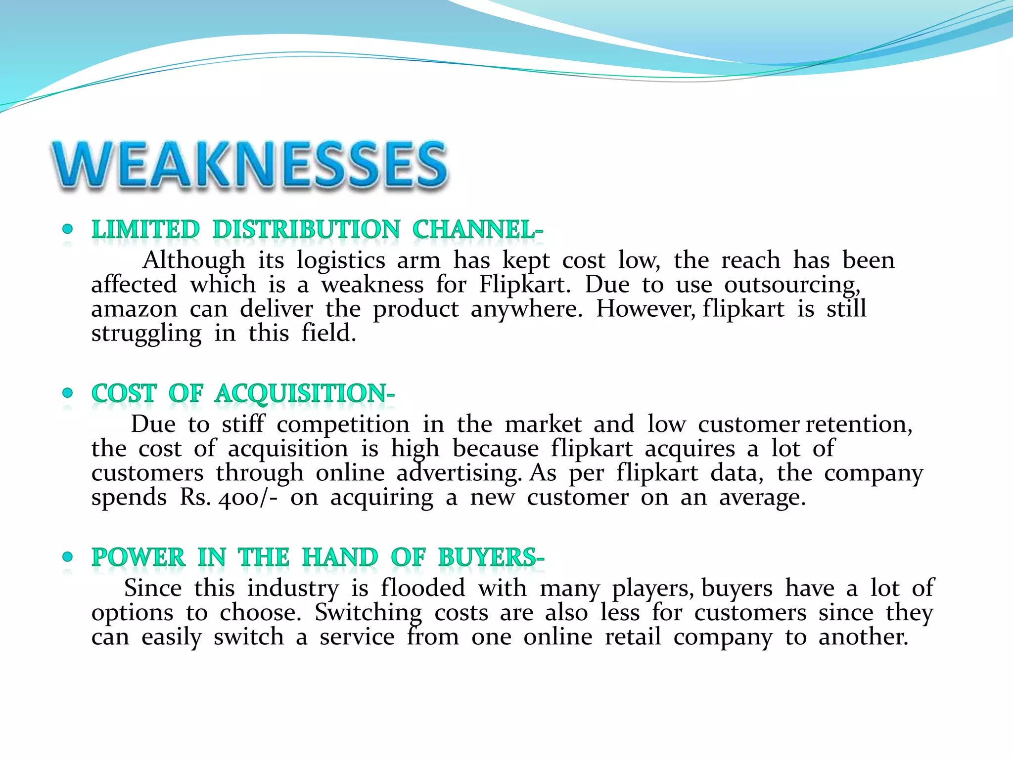 Flipkart, amazon, snapdeal SWOT analysis | PPTX