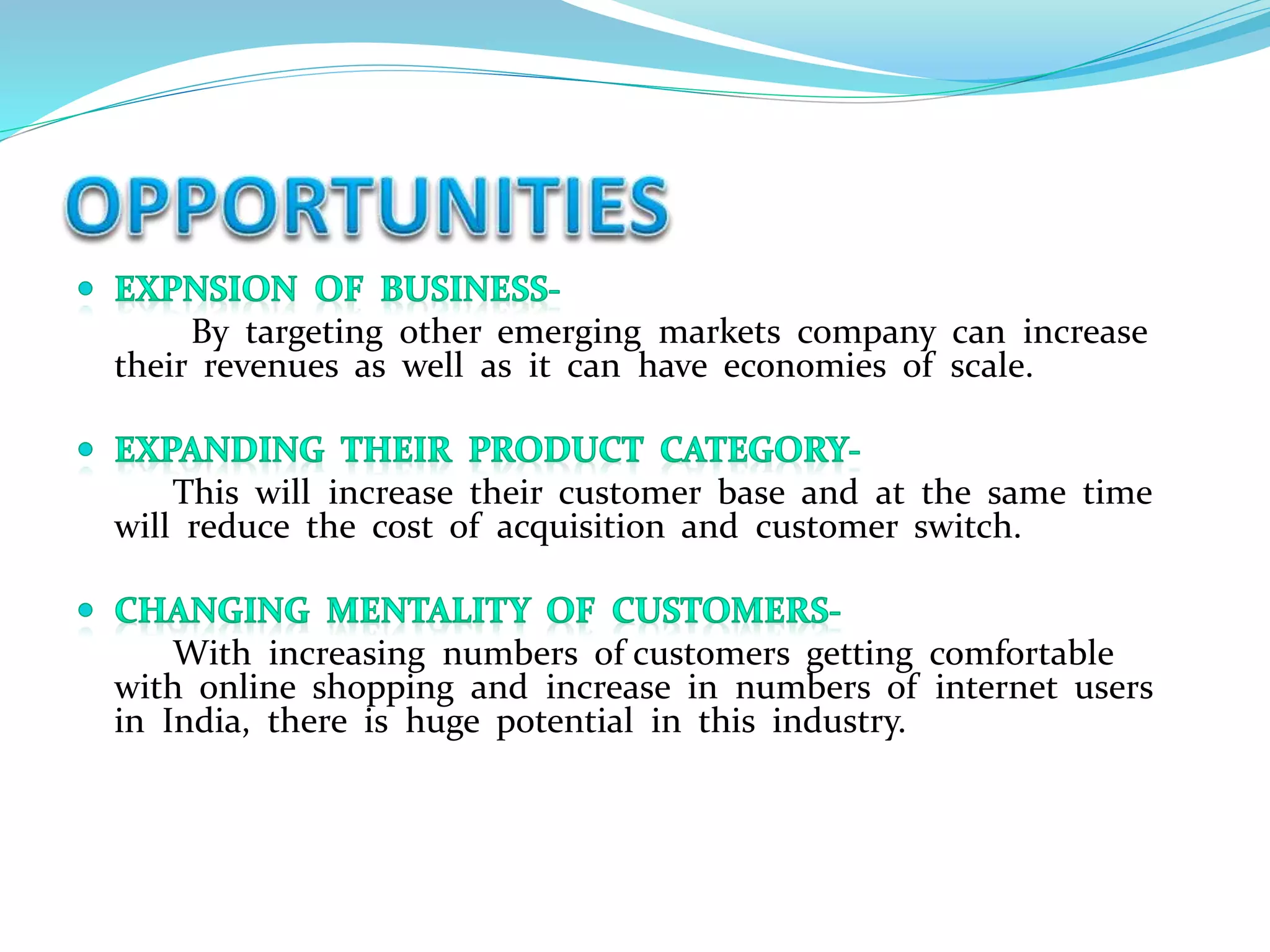Flipkart, amazon, snapdeal SWOT analysis | PPTX