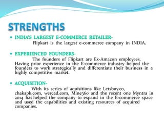 Flipkart, amazon, snapdeal SWOT analysis | PPTX