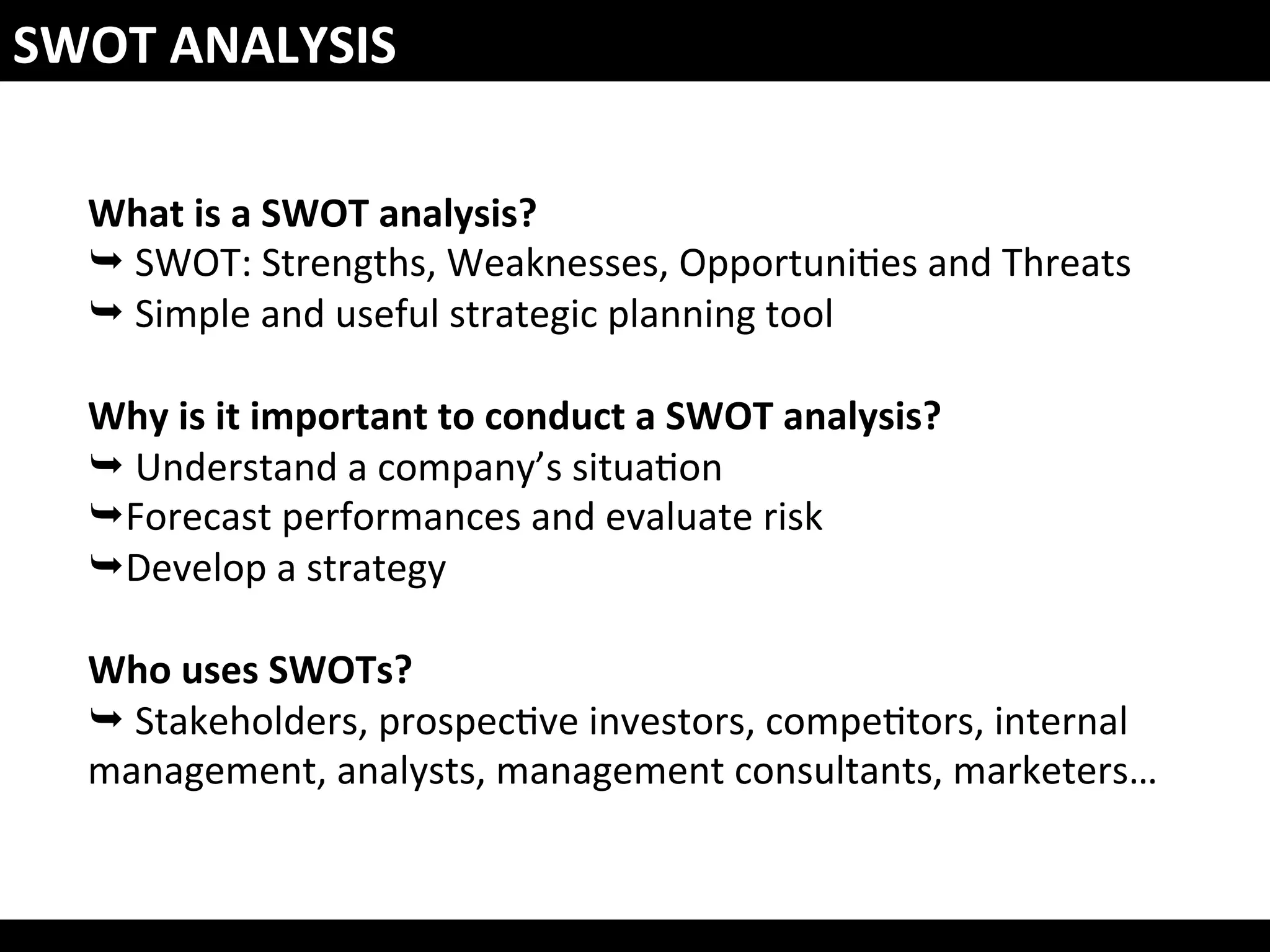 SWOT Analysis Tool | PDF