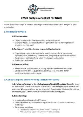 The Complete SWOT Analysis Guide for NGOs | PDF