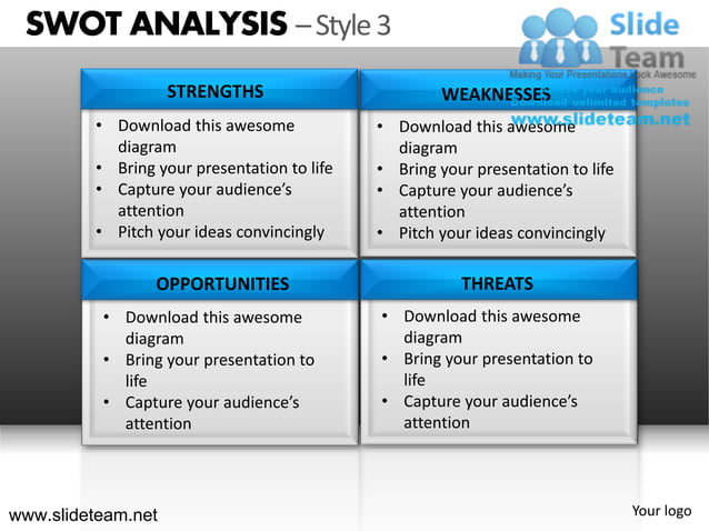 Swot analysis design 3 powerpoint ppt templates. | PDF | Computer ...