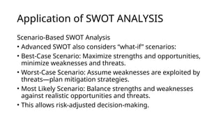 SWOT ANALYSIS as a tool in research study | PPTX