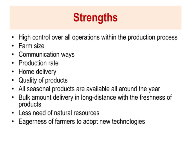 Swot analysis for bd hydroponic farm | PPTX | Agriculture | Industries