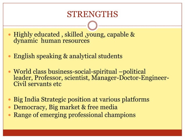Swot analysis for india | PPTX