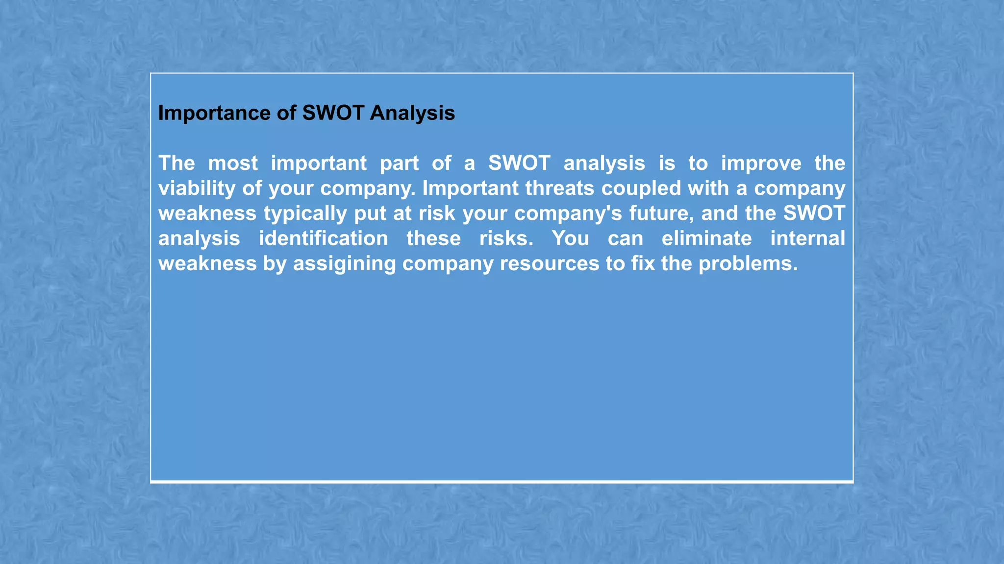 Swot analysis formulation | PPTX