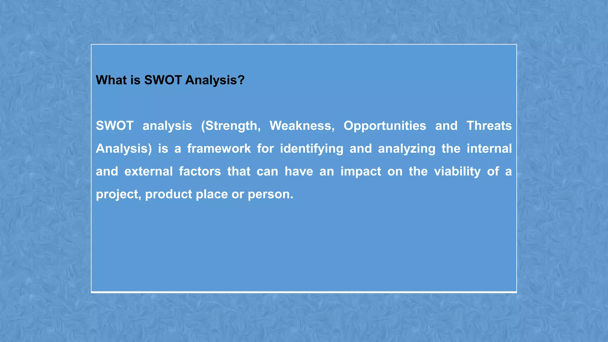 Swot analysis formulation | PPTX