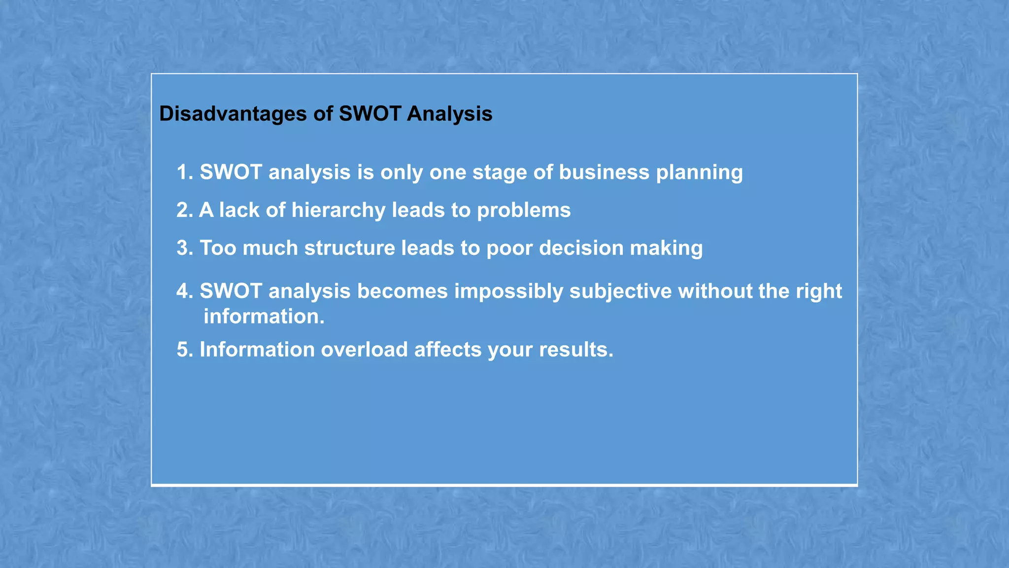 Swot analysis formulation | PPTX