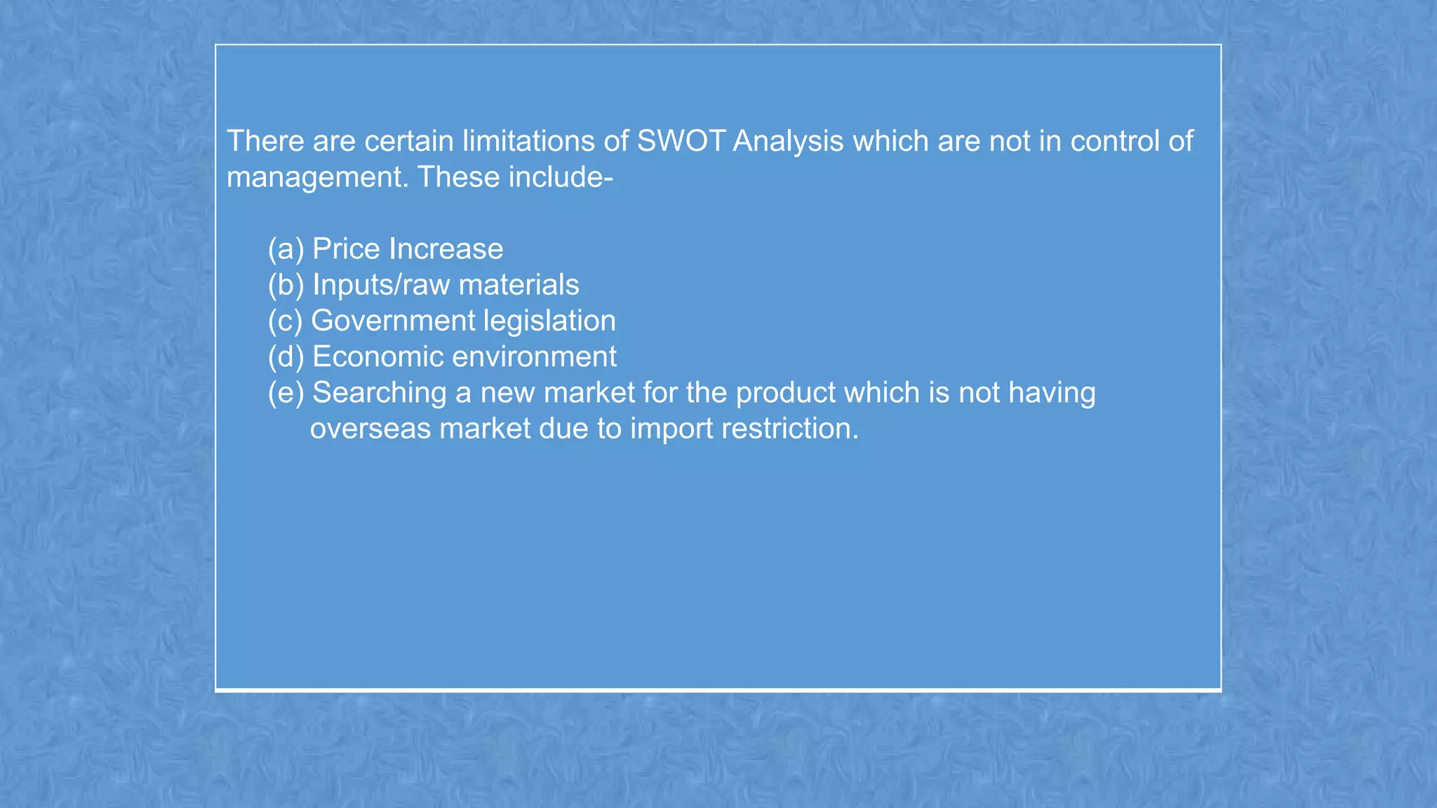 Swot analysis formulation | PPTX