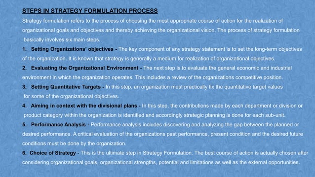 Swot analysis formulation | PPTX | Business Administration | Business