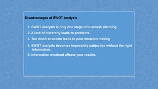 Swot analysis formulation | PPTX