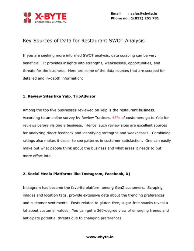 SWOT Analysis for Restaurants: A Strategic Guide | PDF
