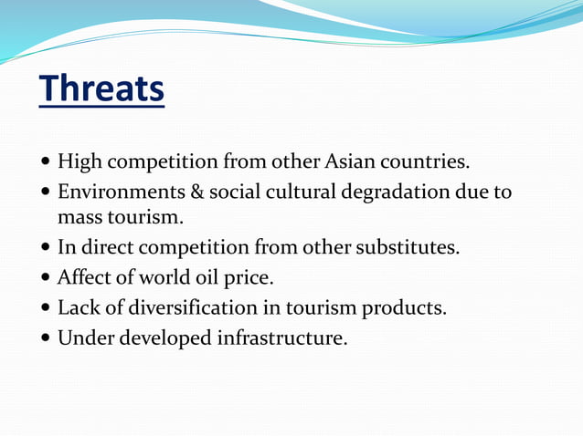 Swot analysis for tourism industry by kandasamy anusanth | PPTX