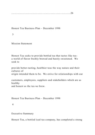 SWOT Analysis Honest Tea Given the Honest Tea Business Plan for.docx