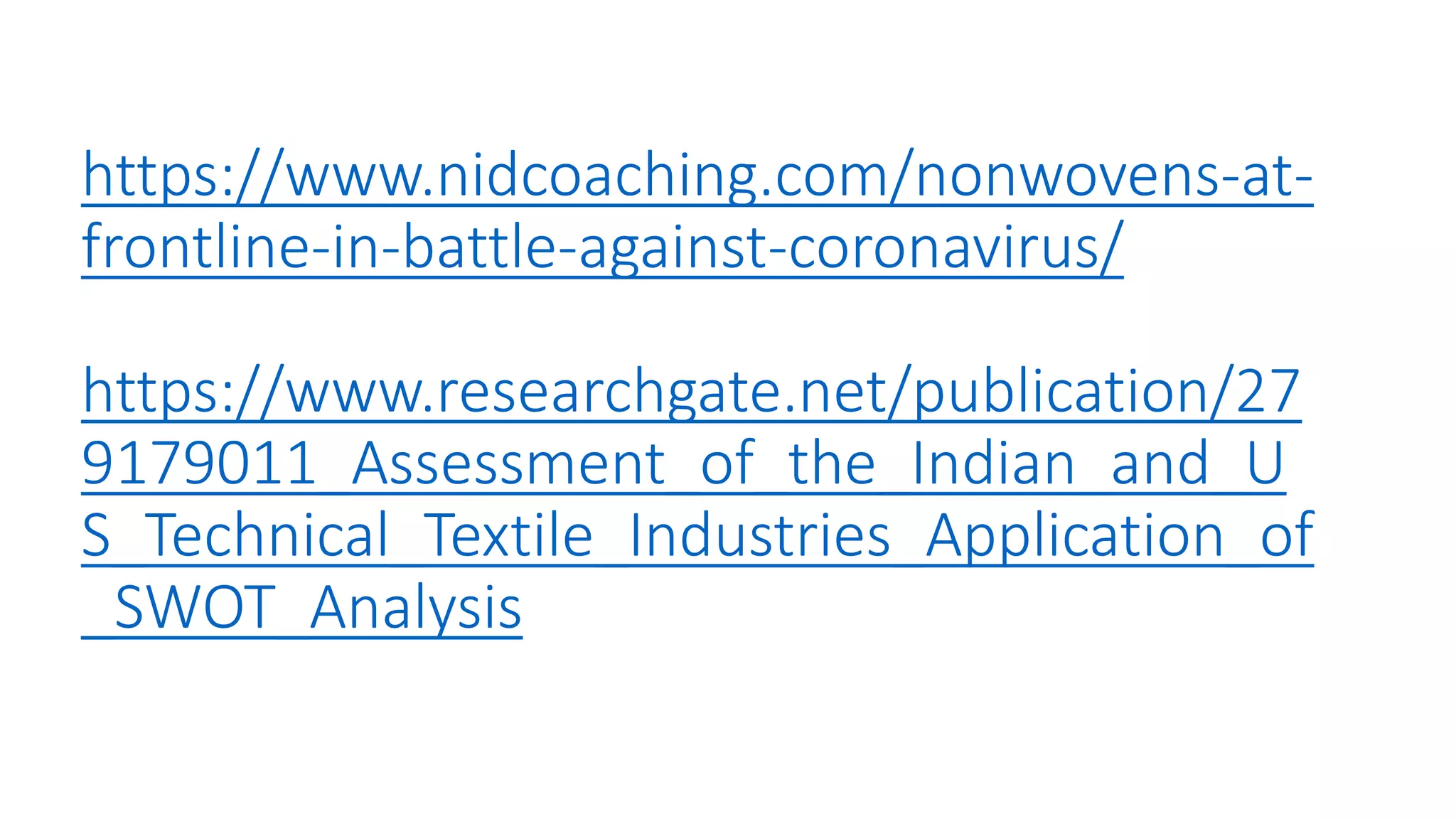 SWOT analysis INDIAN textile. | PPTX