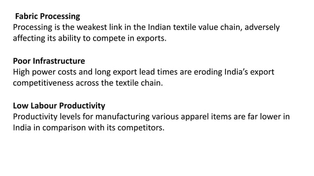 SWOT analysis INDIAN textile. | PPTX | Apparel Industry | Industries