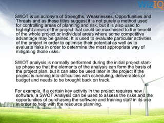 Swot analysis in project management | PPT