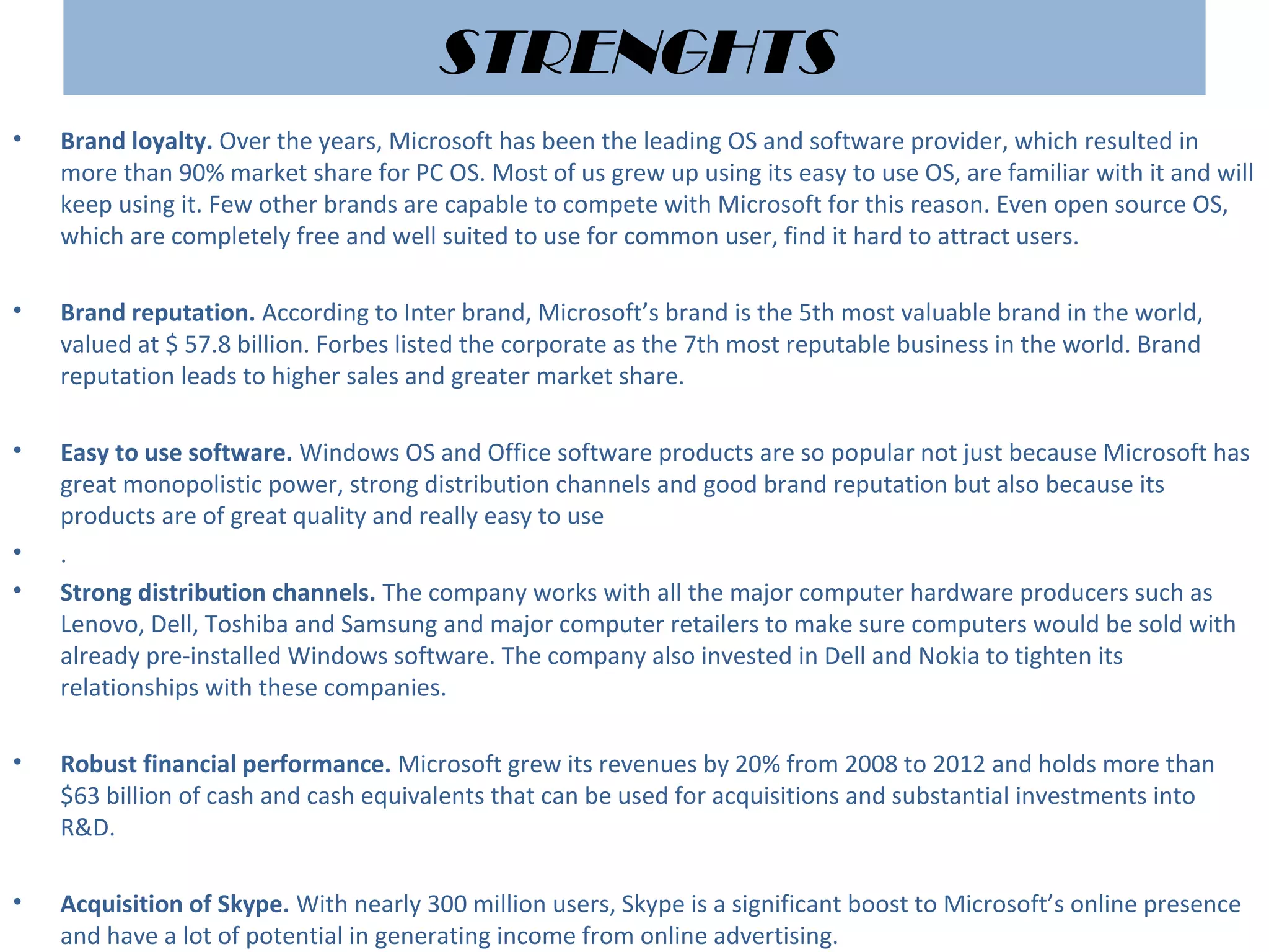 Swot analysis microsoft | PPT